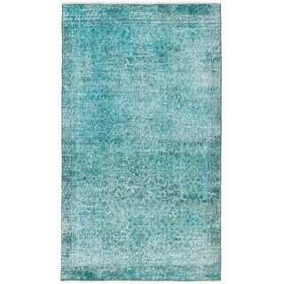 ECARPETGALLERY Hand-knotted Color Transition Turquoise Wool Rug - 3'5 x ...