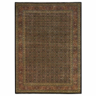 Hand Knotted Black Fine Oriental with Wool Oriental Rug (8'10" x 12'6 ...