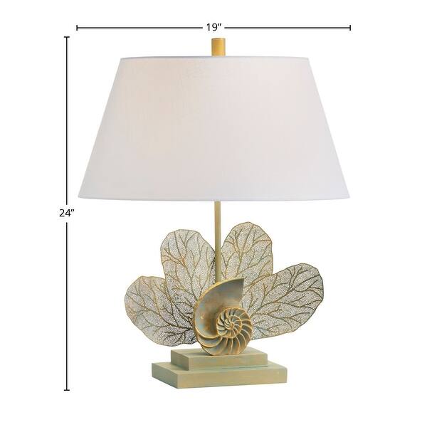 Ammonite 24" Table Lamp with Metal Tapered Drum Shade, Gold - Set of 2 ...