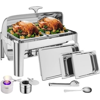 9QT Food Grade Stainless Steel Commercial Hot Pot Buffet Tray, 1 Full ...