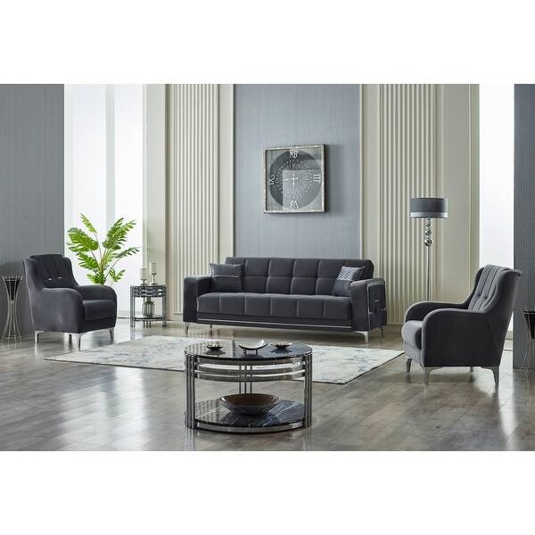 Alina 3-Pieces Comfortable Sleeper Modern One Sofa Two Chair Living Room Set - Bed Bath & Beyond ...