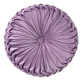 Gianny 18" Round Pleated Pillow Lilac - Bed Bath & Beyond - 39256757