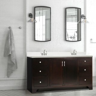 Design House Cultured Marble Double Bowl Vanity Top 61x22, Solid White ...