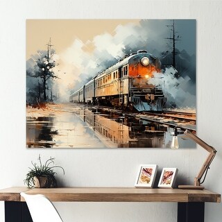 Designart "Abstract Train Sublime Landscapes III" Transportation Canvas ...