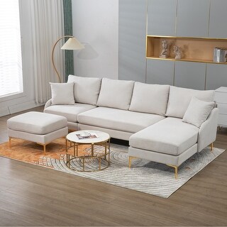 Modern U-Shaped 4-Seat Reversible Sectional Sofa, can be configured for ...