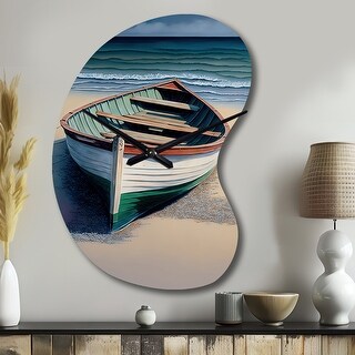 Designart - Boat On The Seashore II - Coastal Boat Wall Clock in ...