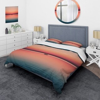 Designart "Minimalistic Sunset During The Full Moon IV" Pink ...