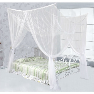 White Mosquito Net Bed Canopy Mesh Netting - Bed Bath & Beyond - 37152607