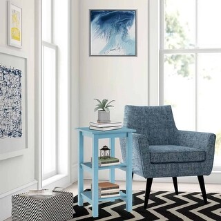 Landrey Turquoise Blue/ Green Wood 2 Shelf End Table - Bed Bath ...