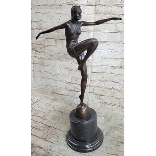 Art Deco Flapper Dancer Girl Bronze Statue Sculpture Decor By Demetre ...
