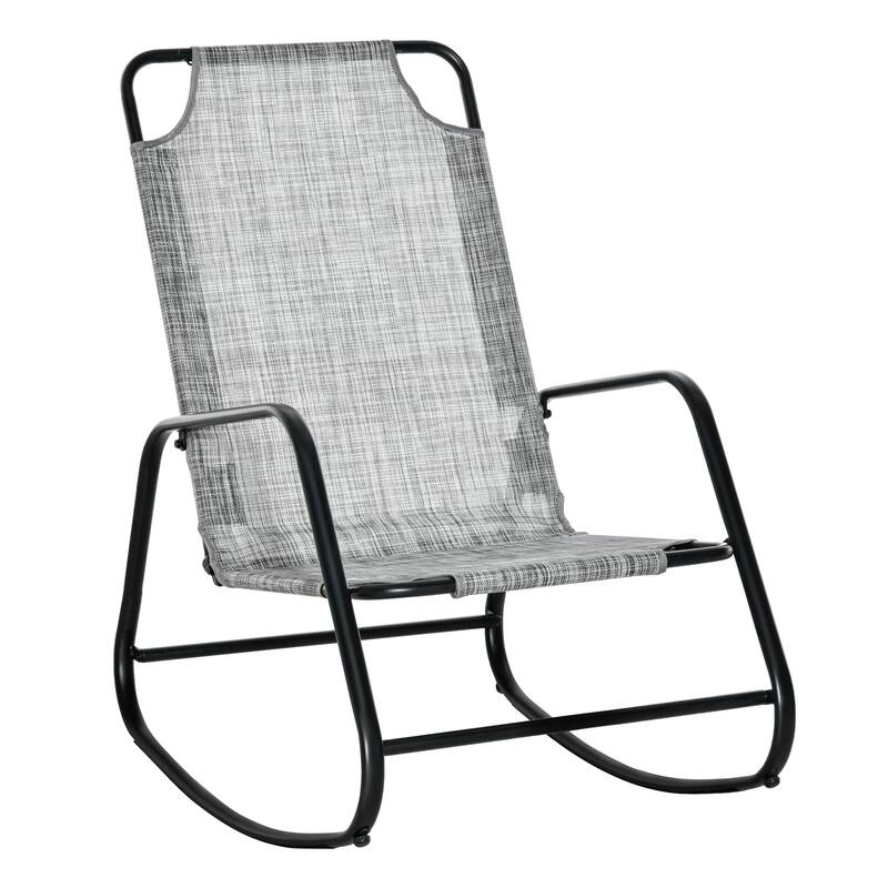 Garden Rocking Chair, Outdoor Indoor Sling Fabric Rocker - Overstock ...