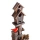 Alpine Corporation 35 in. Tall Outdoor 3 Tier Birdhouse Water Fountain ...
