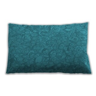 Ahgly Company Patterned Indoor-Outdoor Dark Cyan Green Lumbar Throw ...