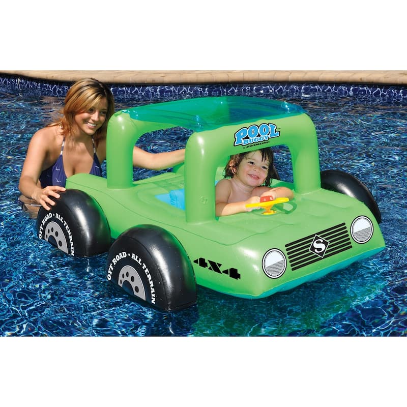 41" Green Swimming Pool All Terrain Vehicle Float for Children - On ...