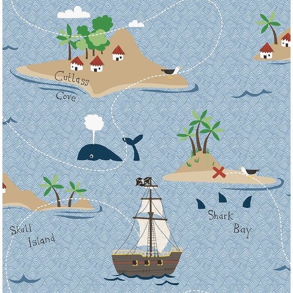 Seabrook Designs Buried Treasure Map Unpasted Wallpaper - Bed Bath ...