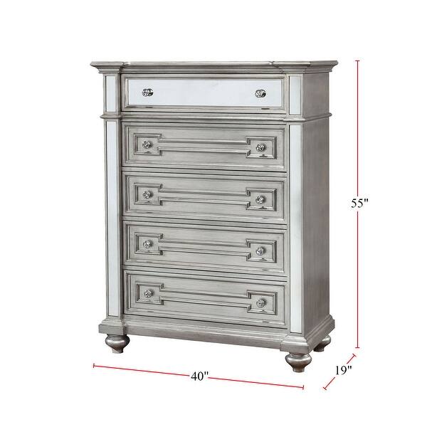 Wooden Chest with Bun Feet in Silver Finish - Bed Bath & Beyond - 34615494
