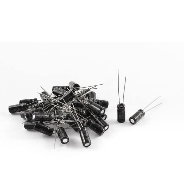 30Pcs 50V 4.7uF 105C Radial Lead Electrolytic Capacitor 5mm x 12mm - Black - Bed Bath & Beyond ...