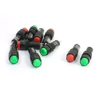 10Pcs Panel Mounted 220VAC Red Green Indicator Light Pilot Signal Lamp ...
