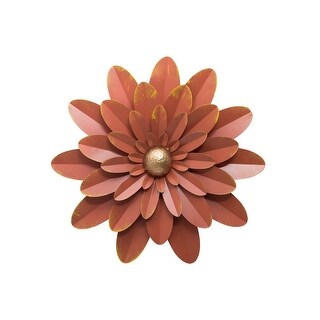 Foreside Home & Garden 20 inch Diameter Distressed Red Metal Flower ...