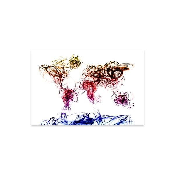 World Map Light Writing Print On Acrylic Glass by Michael Tompsett ...