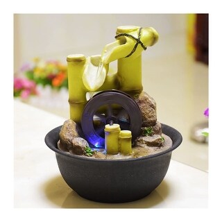 Tabletop Fountain Resin Waterwheel Design Water Fountain Feng Shui Ball ...