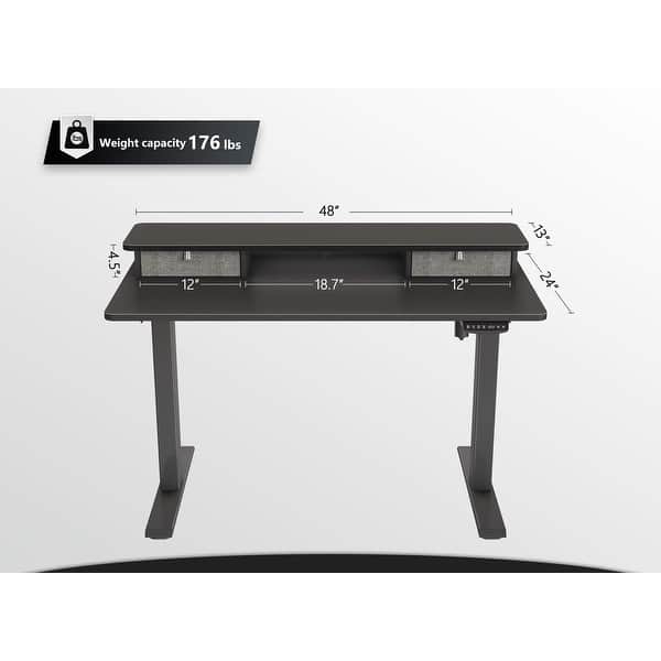 FEZIBO/Home Office Fuirniture/Wood/Desk With 2 Drawers Storage /Desks ...