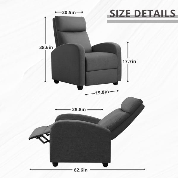 Recliner Chair Adjustable Home Theater Single Fabric Sofa Furniture ...