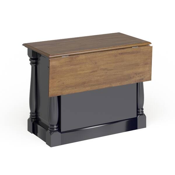 Monarch Black and Oak Kitchen Island - Bed Bath & Beyond - 20000663