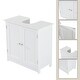 HOMCOM Under Sink Bathroom Cabinet with 2 Doors and Shelf, Pedestal ...