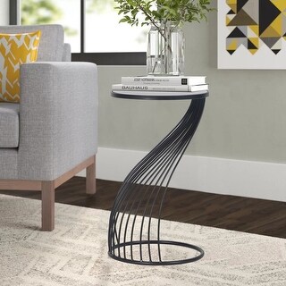 ADECO Metal End Table Side Nightstand Gold Accent Coffee Table Stools ...