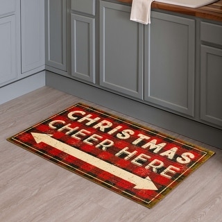 Mohawk Home Christmas Cheer Here Red Kitchen Mat - Bed Bath & Beyond ...