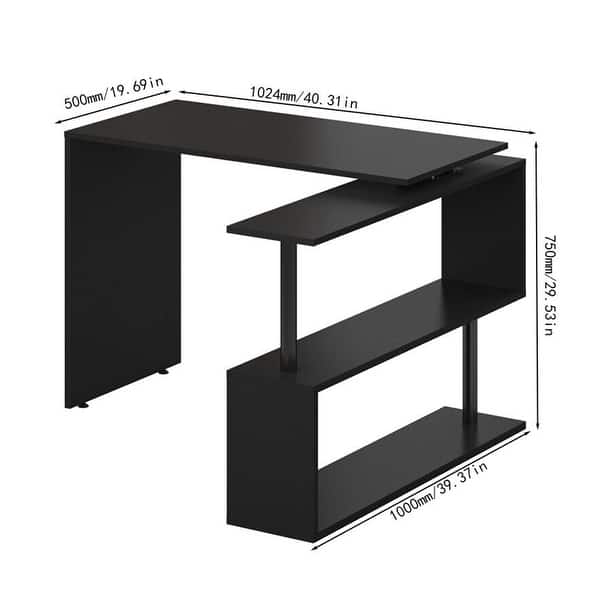 L-Shaped Industrial Computer Desk Office Desk Black - Bed Bath & Beyond ...