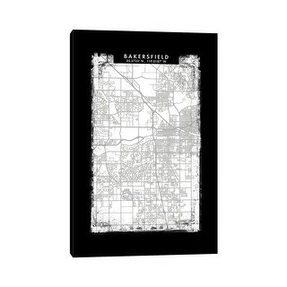 iCanvas "Bakersfield City Map Black White Grey Style" by ...
