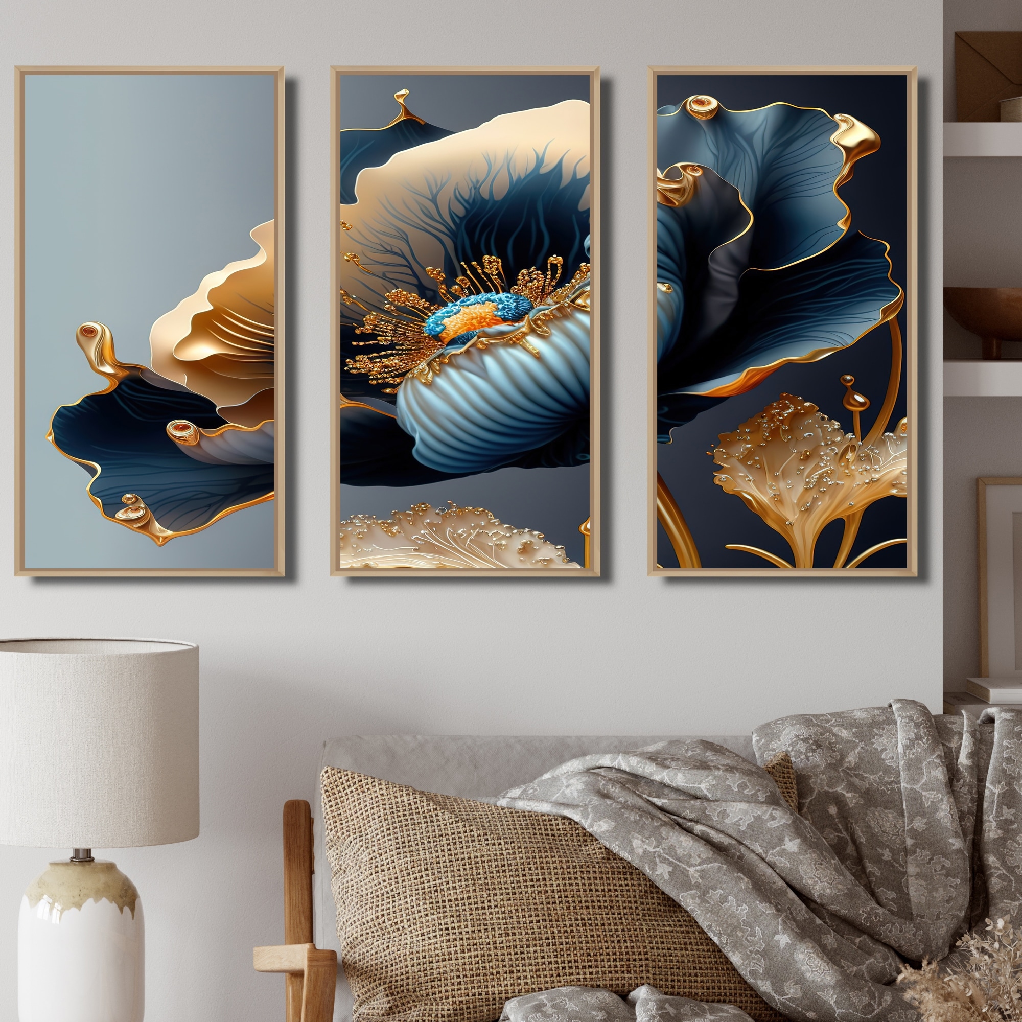 Blue Framed Canvas - Bed Bath & Beyond