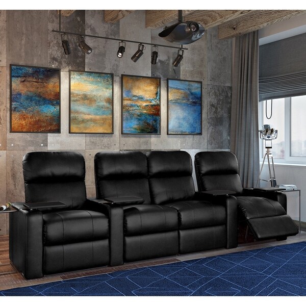 Octane Turbo XL700 Manual Leather Home Theater Seating Set Row of 4 Bed Bath Beyond 18225589