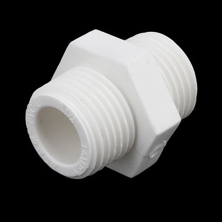 1/2PT Male to Male Thread PVC-U Straight Connector Fittings White - Bed ...