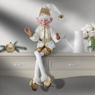 30" Fabric Bendable Ivory Gold Elf - Bed Bath & Beyond - 36560770