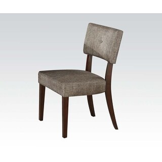 2PCS Drake Dining Chair Armless Side Chair (Set-2) in Gray Fabric - Bed ...