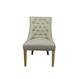 HomeRoots 28" Taupe 100% Polyester And Natural Solid Color Side Chair ...