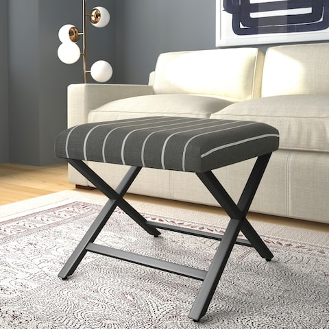 Porch & Den Boucher Modern Metal X-base Square Ottoman - Overstock ...