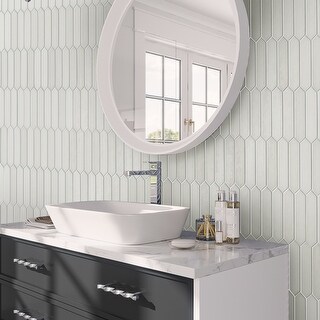 Apollo tile 2" x 10" Festa Matte Pearl White Ceramic Tile (2.37 sq ft ...