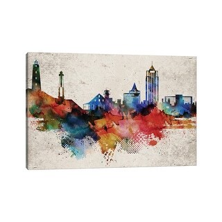 iCanvas "Virginia Beach Abstract Skyline" by WallDecorAddict Canvas ...