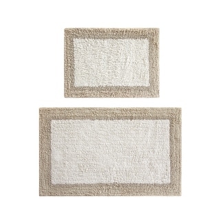 Chic Home Laudine 2-Piece Cotton Bathroom Rug Set, Plush Two-Tone ...