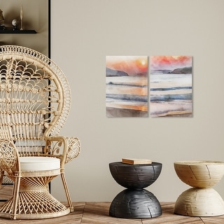 Wynwood Studio Canvas Nautical and Coastal Amber Sky SET Orange and ...