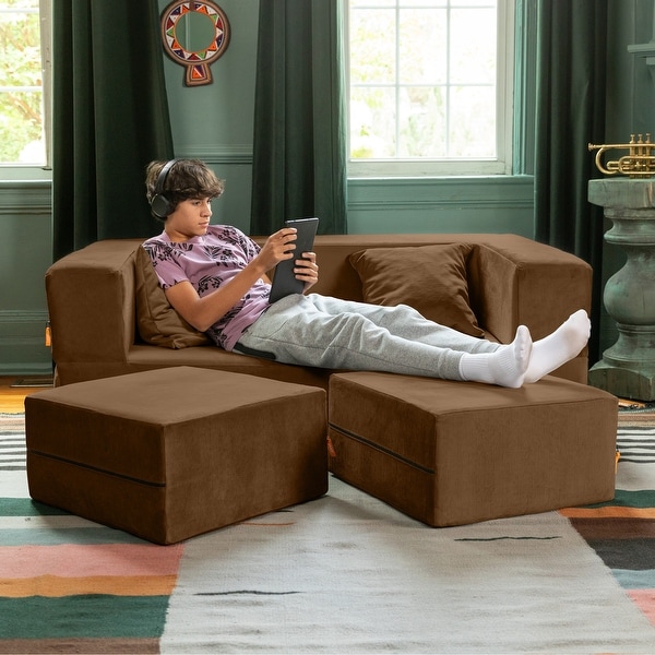 Jaxx Zipline Convertible Queen size Sleeper Loveseat and Ottoman Set On Sale Bed Bath Beyond 10184613