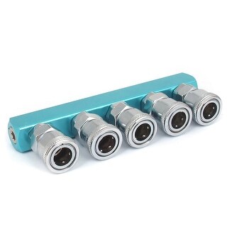 Air Compressor 5 Way Inline Quick Coupling Splitter Hose Connect ...