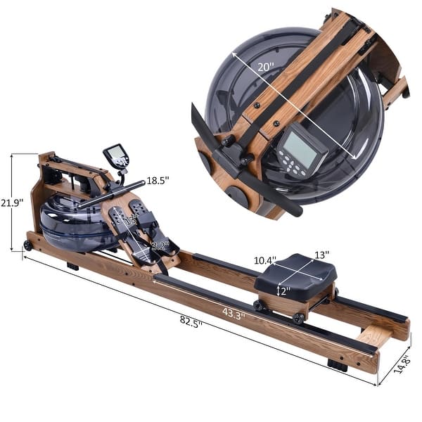 Water Rowing Machine, Home Gym Indoor Fitness Rower, with Water Pump ...