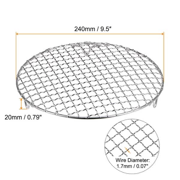 Round Cooking Rack 9.5-inch Stainless Steel Cross Wire Barbecue Grill ...