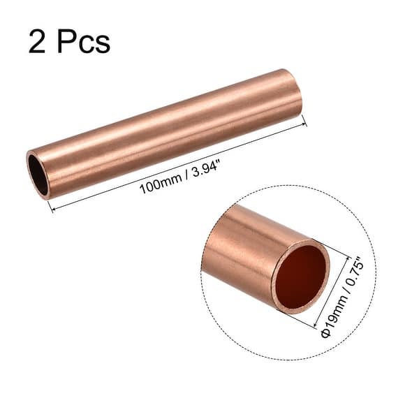 Copper Round Tube 1.5mm Wall Thickness 100mm Length Pipe Tubing 2 Pcs ...