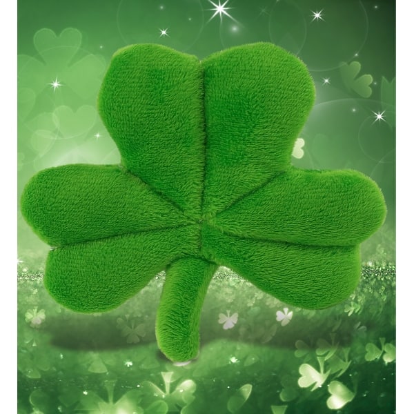 DolliBu Large Green Shamrock Plush Good Luck Charm Decorative Ornament ...